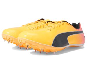 puma mens evospeed sprint 14 track and field shoe, sun stream-sunset glow-puma mens black, 10