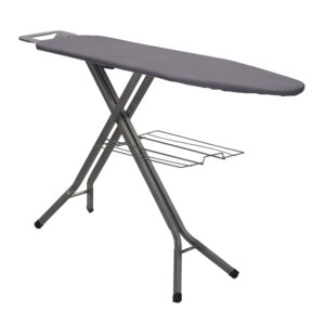 household essentials silver deluxe ironing board with iron rest and clothes rack