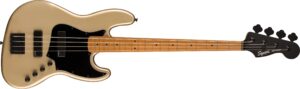 squier contemporary jazz bass, shoreline gold, roasted maple fingerboard