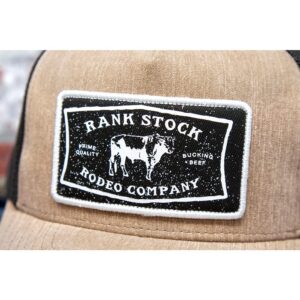 HOOEY Rank Stock Adjustable Snapback Mesh Back Trucker Hat (Rust/Black)