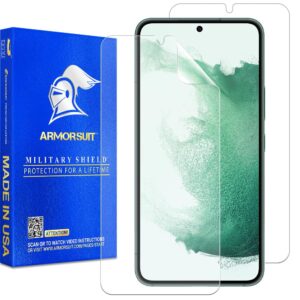 armorsuit [2 pack] militaryshield screen protector designed for samsung galaxy s22 (6.1") case friendly (2022 release) anti-bubble hd clear film - made in usa