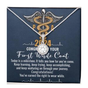 first white coat ceremony physician assistant medical school student pa 2023 eternal hope necklace gifts (pa 2023 blue)