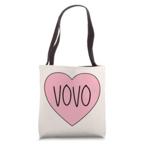 love heart vovo portuguese grandma grandmother simple vovo tote bag