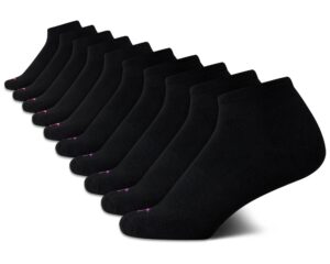 avia women's quarter socks - 10 pack cushioned athletic ankle socks for women - women's moisture wicking sports socks (4-12), size 4-9, black