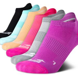 Avia Women's No Show Low Cut Running Socks (6 Pack), Size 4-9, Purple Multi Mesh