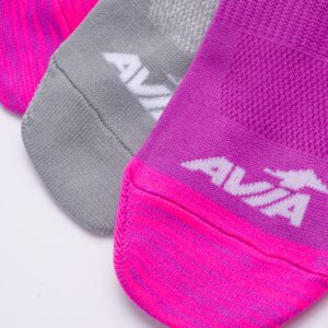 Avia Women's No Show Low Cut Running Socks (6 Pack), Size 4-9, Purple Multi Mesh