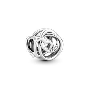 pandora family always encircled heart charm - compatible with pandora moments - stunning women's jewelry - made with sterling silver