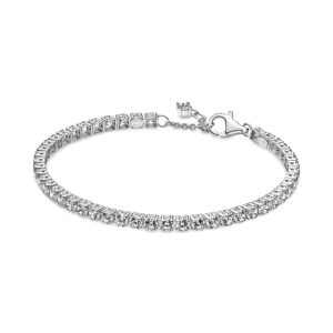 pandora sparkling tennis bracelet - sterling silver & cubic zirconia bracelet for women timeless collection - gift for her - 20 cm, no gift box