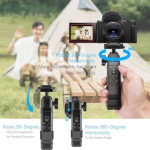 Remote Wireless Camera Shooting Grip and Tripod for Video, Ideal for vlogging Sony A6700, ZV-E10, ZV-E1, ZV-1 II, RX100 VII, A6600, A6400 Canon Camera, Zoom Control Quick Release INKEE IRONBEE