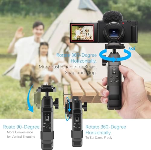 Remote Wireless Camera Shooting Grip and Tripod for Video, Ideal for vlogging Sony A6700, ZV-E10, ZV-E1, ZV-1 II, RX100 VII, A6600, A6400 Canon Camera, Zoom Control Quick Release INKEE IRONBEE