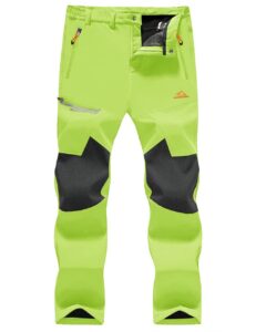 magcomsen snowboard pants for men hiking pants men winter pants thick pants fleece pants ski pants snow pants softshell pants men waterproof pants fluorescence green