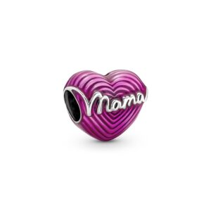 pandora radiating love mama heart charm - compatible moments - stunning women's jewelry - mother's day gift - made with sterling silver & enamel