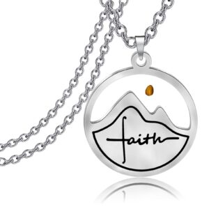 keychin faith mustard seed mountain necklace religious gift cross faith mustard seed mustard seed jewelry necklace christian gift (faith mountain nk-s)