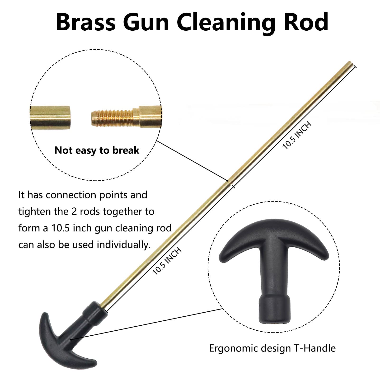 Gun Cleaning Kit Handgun Cleaning Kit Cleaning Tool .22.357/9mm.40.45 Caliber Brass Jags Tips, Gun Brush Tools Great Gifts for Men Women Husband