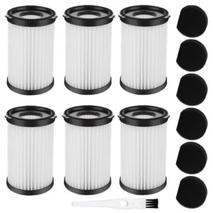 6 pack vacuum cleaner hepa filter replacement filter compatible for moosoo d600 / d601 and iwoly v600 corded vacuum cleaner 6 hepa filters and 6 sponge