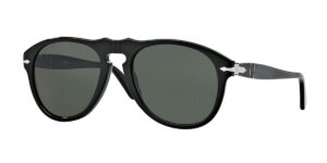 persol po0649 95/31 52mm black/green aviator sunglasses for men + bundle with designer iwear eyewear kit