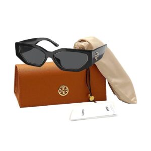 Tory Burch TY9070U 179187 55MM Black/Grey Solid Rectangular Sunglasses for Women + BUNDLE With Designer iWear Eyewear Kit