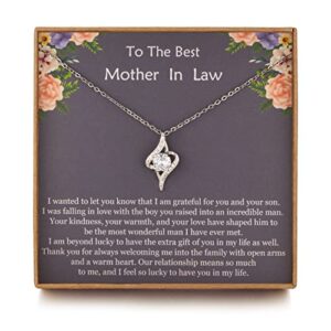 nourishlov mother in law gifts from daughter in law - mother in law gifts, sterling silver cubic zirconia pendant, mom gifts, mother's day gift, christmas/wedding jewelry