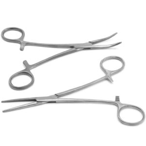 aaprotools pair of fishing forceps, straight and curved, stainless steel - ideal fishing pliers for any fishing tackle kit