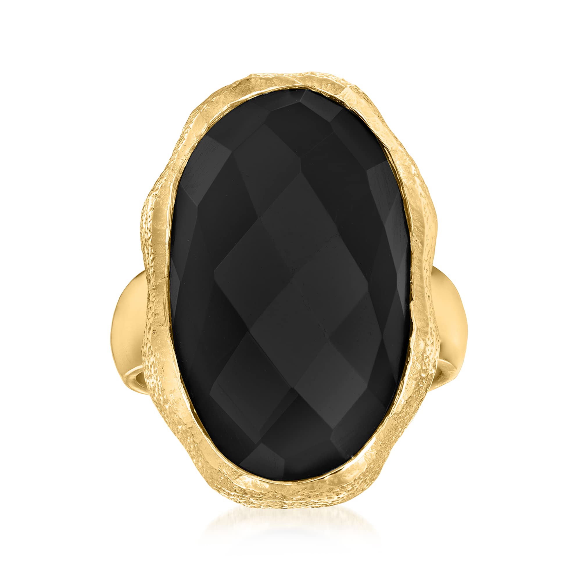 Ross-Simons Onyx Ring in 18kt Gold Over Sterling. Size 8