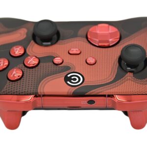 Designer Series Custom Wireless Controller for PC, Windows, Series X/S & One - Multiple Designs Available (Red Camo W/Red Chrome Inserts)