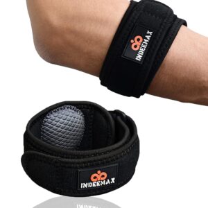 indeemax tennis elbow brace for men & women golfers tennis elbow strap pain relief tendonitis elbow brace adjustable forearm band with compression pad