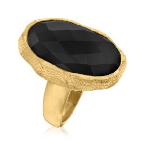 Ross-Simons Onyx Ring in 18kt Gold Over Sterling. Size 8