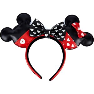 loungefly x disney mickey mouse and minnie mouse valentines ears headband