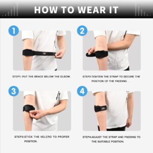 INDEEMAX Tennis Elbow Brace for Men & Women Golfers Tennis Elbow Strap Pain Relief Tendonitis Elbow Brace Adjustable Forearm Band with Compression Pad