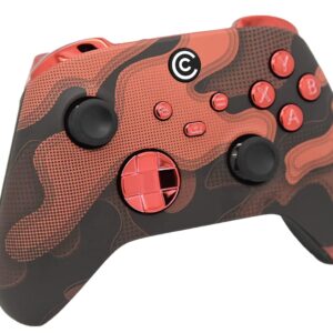 Designer Series Custom Wireless Controller for PC, Windows, Series X/S & One - Multiple Designs Available (Red Camo W/Red Chrome Inserts)