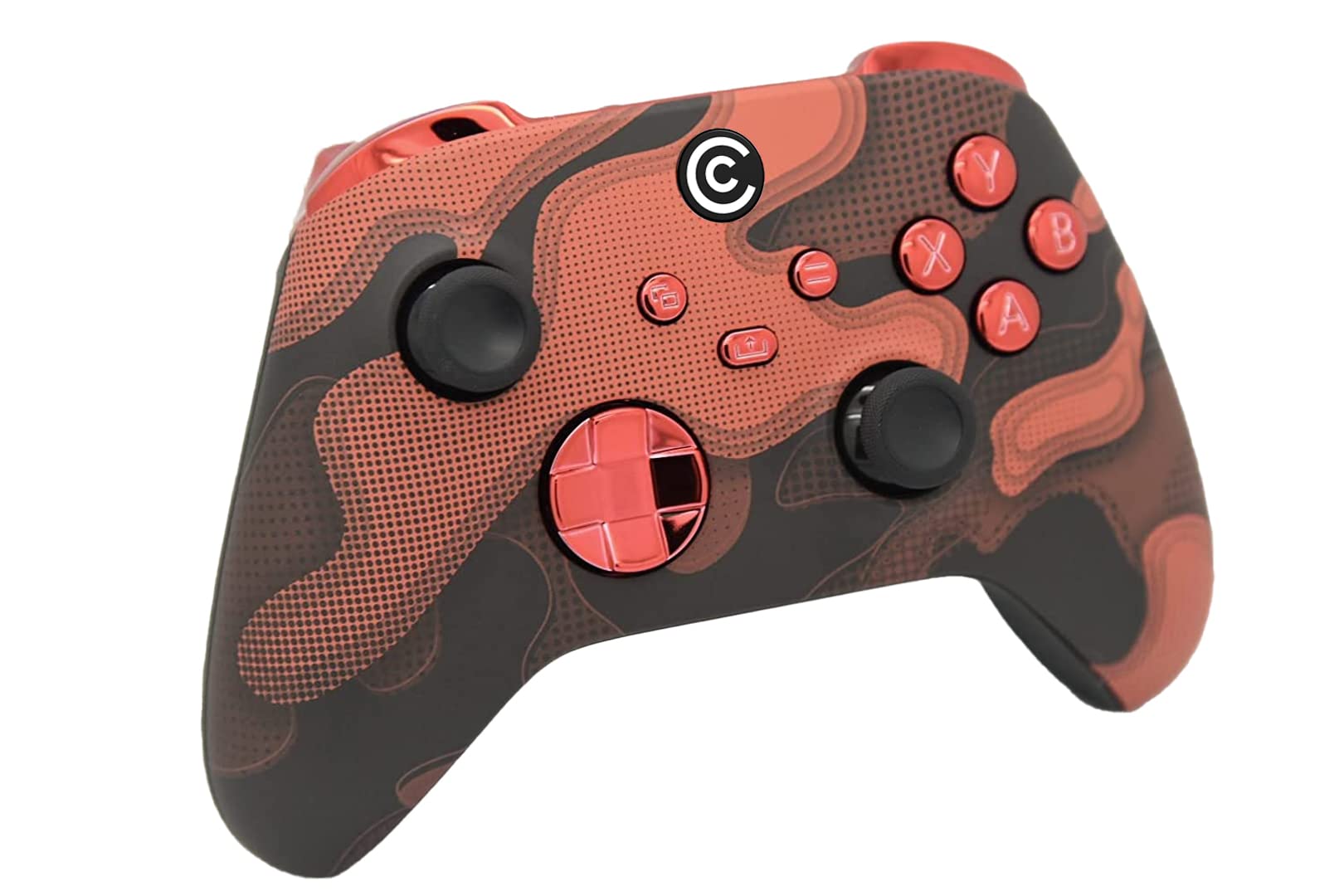 Designer Series Custom Wireless Controller for PC, Windows, Series X/S & One - Multiple Designs Available (Red Camo W/Red Chrome Inserts)