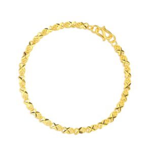 chow sang sang 999.9 24k solid gold price-by-weight 7.11g gold bracelet for women 91555b | 6.6", (17 cm)