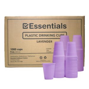 essentials healthcare products essentials plastic drinking cups; lavender 5 ounce drinking cups; one case of 1000 cups