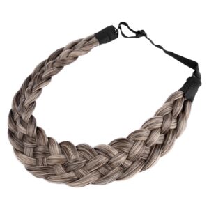 gledola 5 strands synthetic hair braid headband hair braided headband for women girl (gray brown)