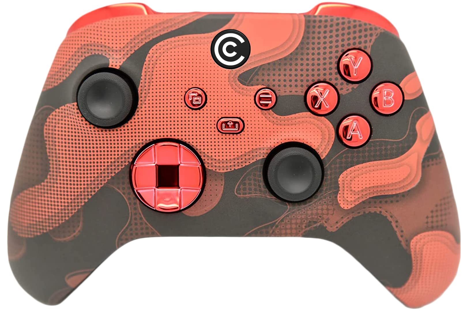 Designer Series Custom Wireless Controller for PC, Windows, Series X/S & One - Multiple Designs Available (Red Camo W/Red Chrome Inserts)