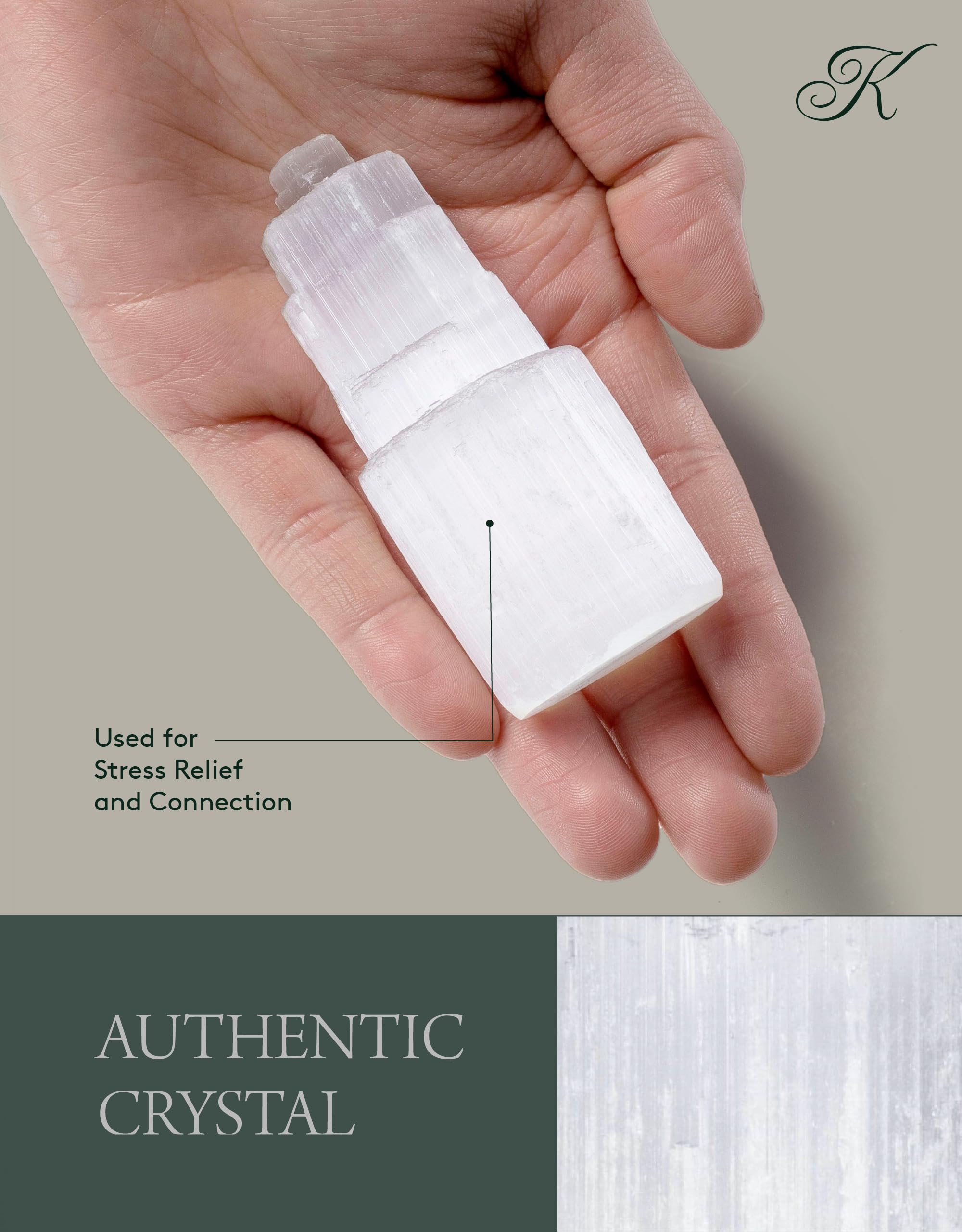 KALIFANO Selenite Skyscraper with Healing & Calming Effects - High Energy Selenita/Satin Spar Tower Used for Cleansing and Protection (Information Card Included)