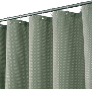 threshold waffle weave fabric shower curtain 72" x 72"- green