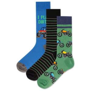 hot sox mens crew socks, multi-colored, 6 12 us