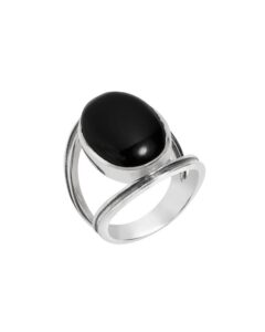 yotreasure black onyx solid 925 sterling silver split shank statement ring