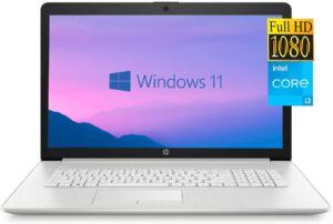 hp 17" fhd laptop, 11th gen intel core i3-1115g4, dual-core, up to 4.1 ghz, 8gb ddr4 ram, 512gb pcle ssd, wifi, bluetooth, webcam, hdmi, rj-45, windows 11 with jawfoal