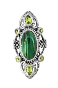 yotreasure malachite & peridot bold ring in 925 sterling silver jewelry gifts for women's