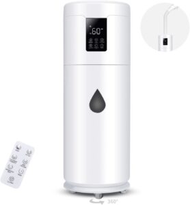 ultra large humidifiers for bedroom, 17l/4.5gal tower humidifiers for large room 2000 sq ft, cool mist humidifier with extension tube for home school office commercial greenhouse plants warehouse