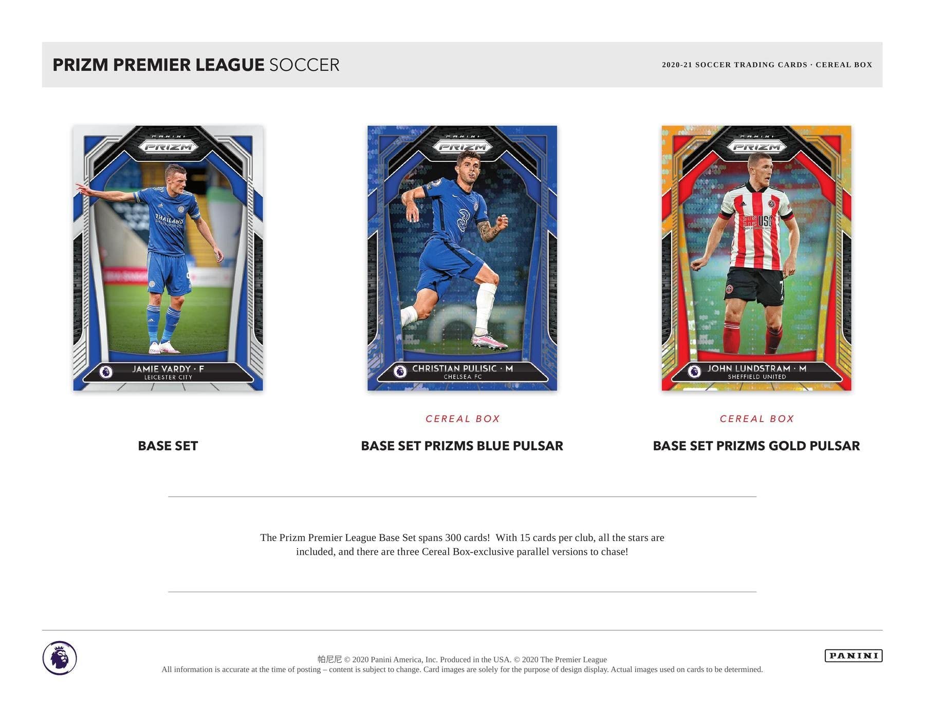 2020/21 Panini Prizm Premier League Soccer Cereal Box