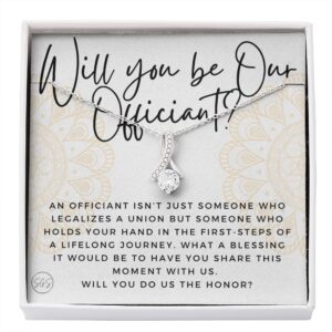 wedding officiant proposal gift | will you marry us? will you be our officiant? for friends, best friend bestie necklace bridal party 0817aba standard box