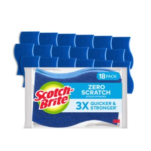 scotch-brite non-scratch scrub sponges, for washing dishes and cleaning kitchen, 18 scrub sponges