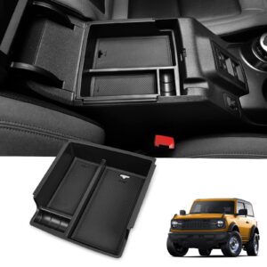 klutchtech center console organizer for bronco 6th gen.4/2 door, armrest storage box console tray compatible with bronco accessories 2021 2022 2023- upper tray