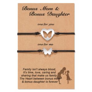 tarsus bonus daughter gifts, bonus mom daughter bracelets stepdaughter step daughter gifts from stepmom step mom