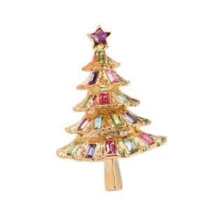 lovely christmas tree brooch vintage jewelry austrian crystal brooch pins for women men clothes accessories creative gifts