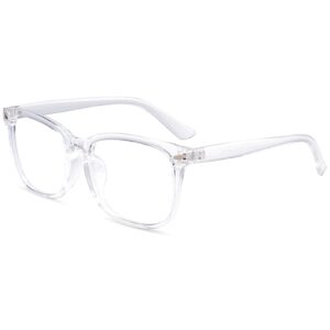 eylrim square frame clear lens glasses non prescription eyeglasses(a4 transparent)