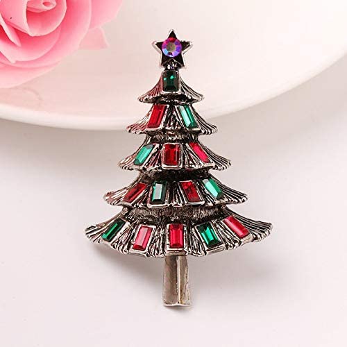 Lovely Christmas Tree Brooch Vintage Jewelry Austrian Crystal Brooch Pins for Women Men Clothes Accessories Creative Gifts